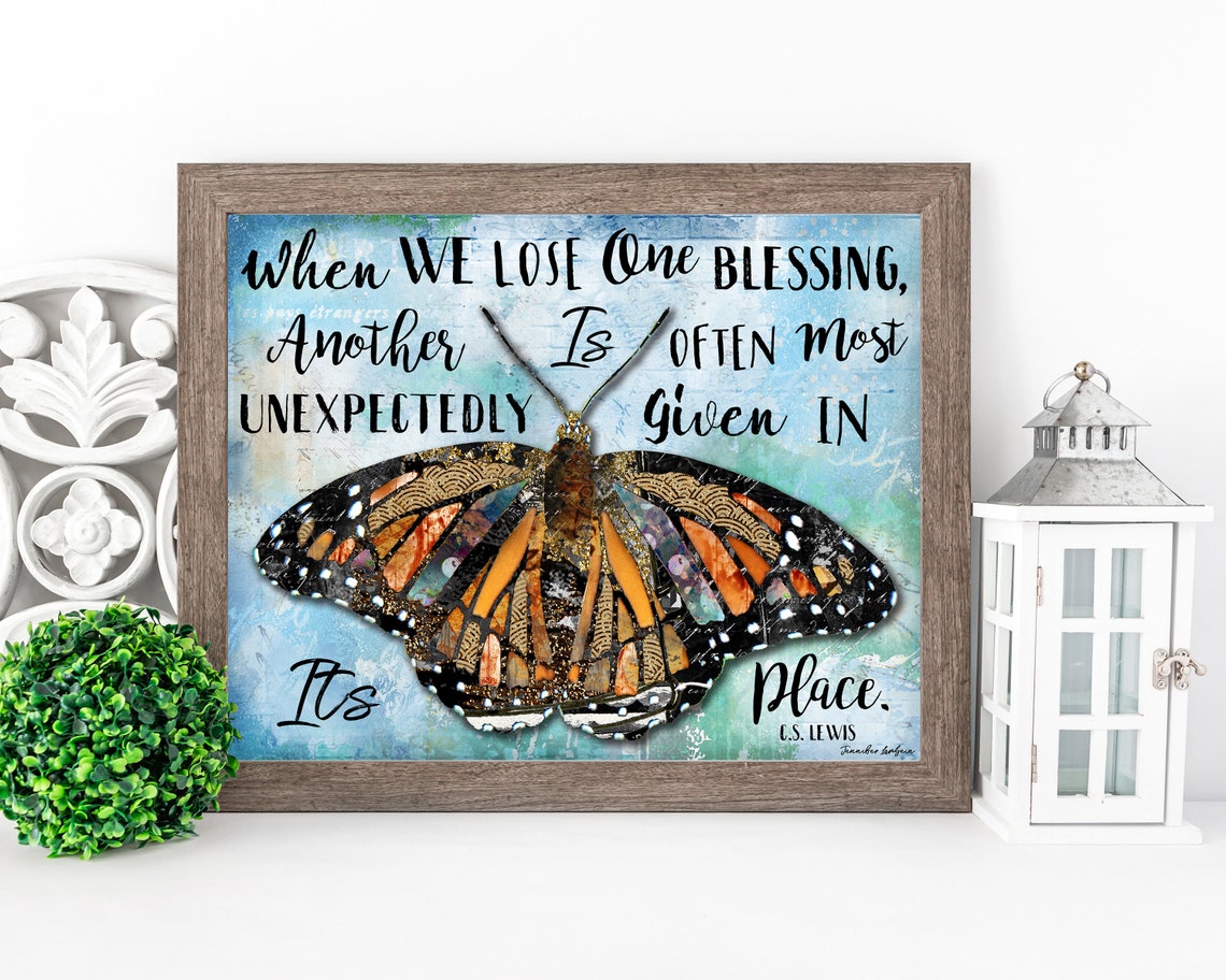 When We Lose One Blessing Art Print - Rustic Woodland Boho Wall Decor ...