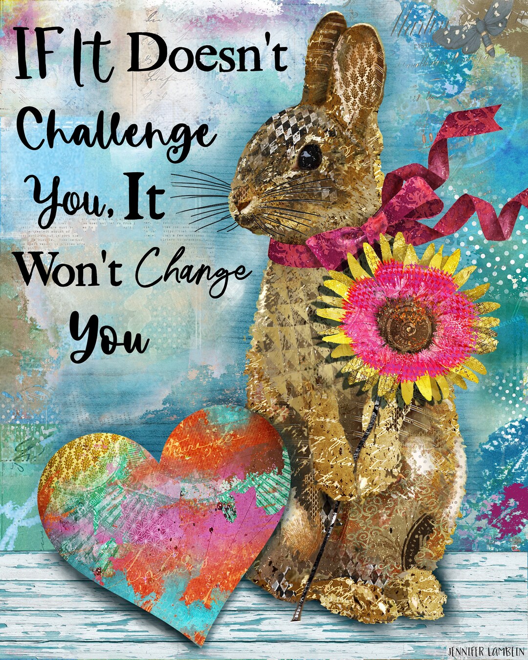 Change Bunny Art Print Rustic Pretty Woodland Animal Rabbit - Etsy