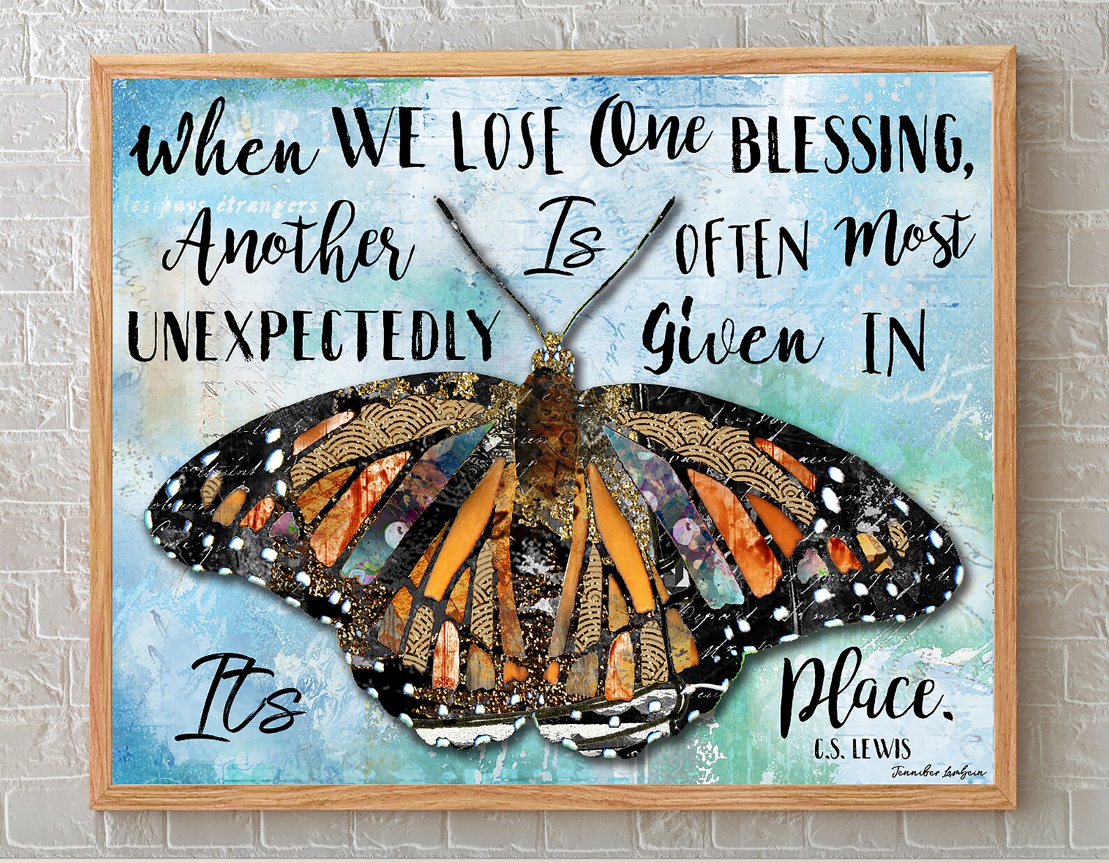 When We Lose One Blessing Art Print - Rustic Woodland Boho Wall Decor ...