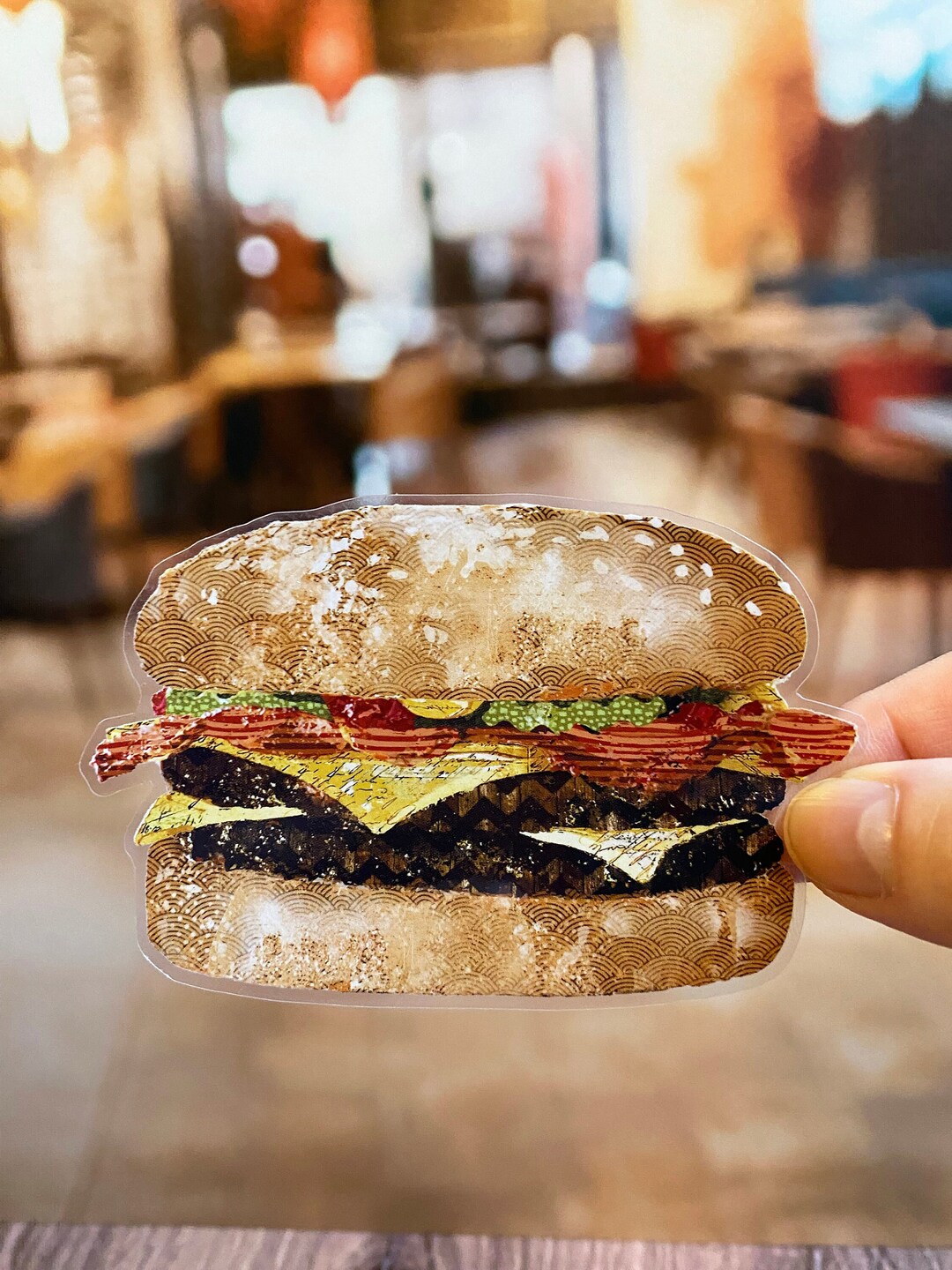 Cheeseburger Collage Sticker - Bacon - Pickles - Cheese - Gifts Under ...