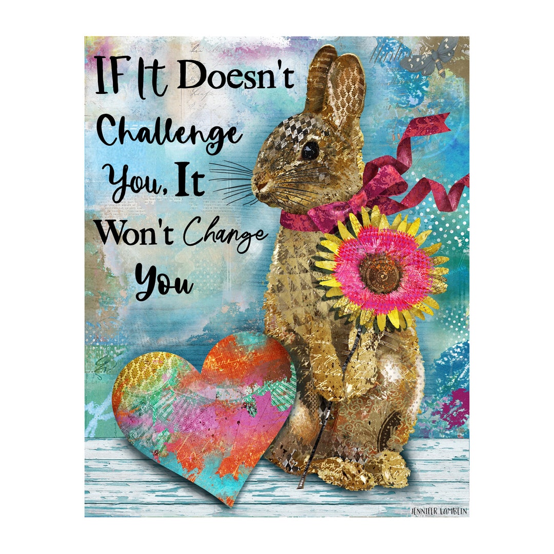 Change Bunny Art Print - Rustic Pretty Woodland Animal Rabbit Wall ...