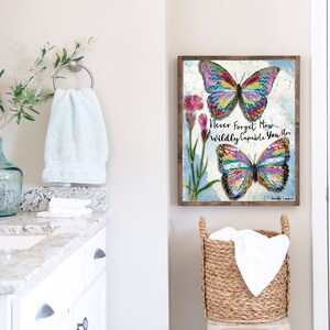 Wildly Capable Art Print - Rustic Woodland Boho Butterfly Room Decor ...