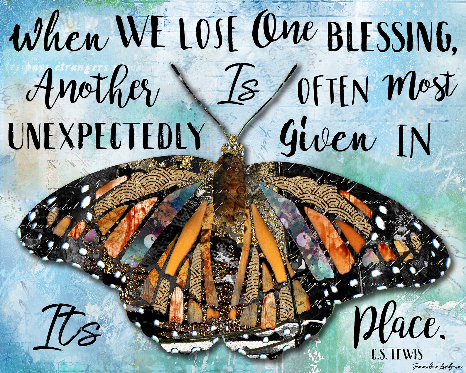 When We Lose One Blessing Art Print - Rustic Woodland Boho Wall Decor ...