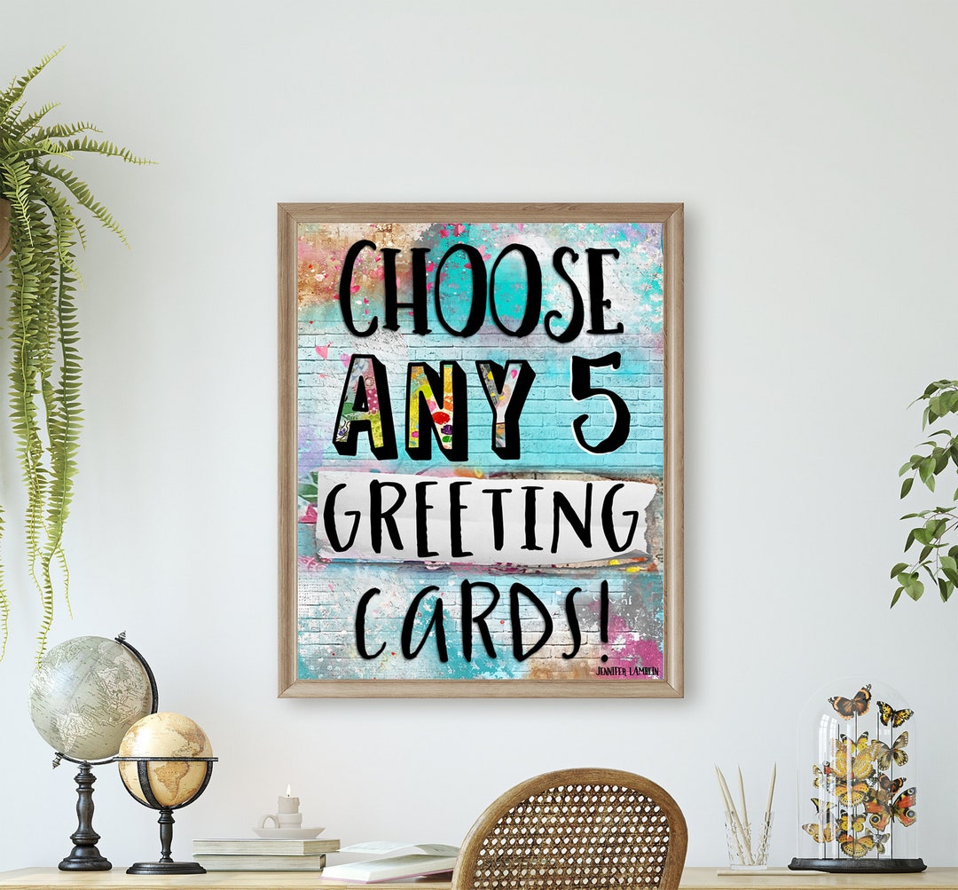 Custom Greeting Card Pack - Choose Any 5 Notecards - Set - Watercolor ...