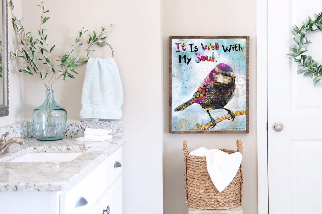 Zen Bird Art Print Rustic Boho Woodland Animal Wall Decor Happy Soul ...