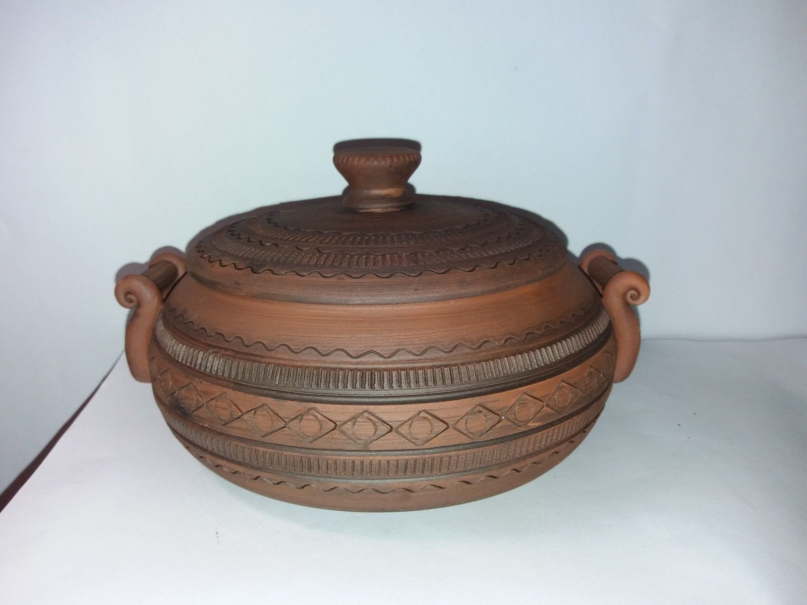 Ceramic Clay Pots for Cooking in the Oven Pot village Large - Etsy