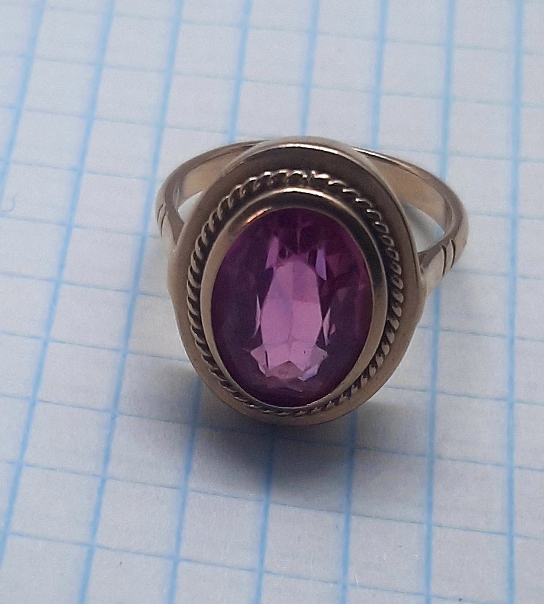 Vintage Soviet Russian 583,14k Solid Marquis Gold Ring With Karund Ussr ...