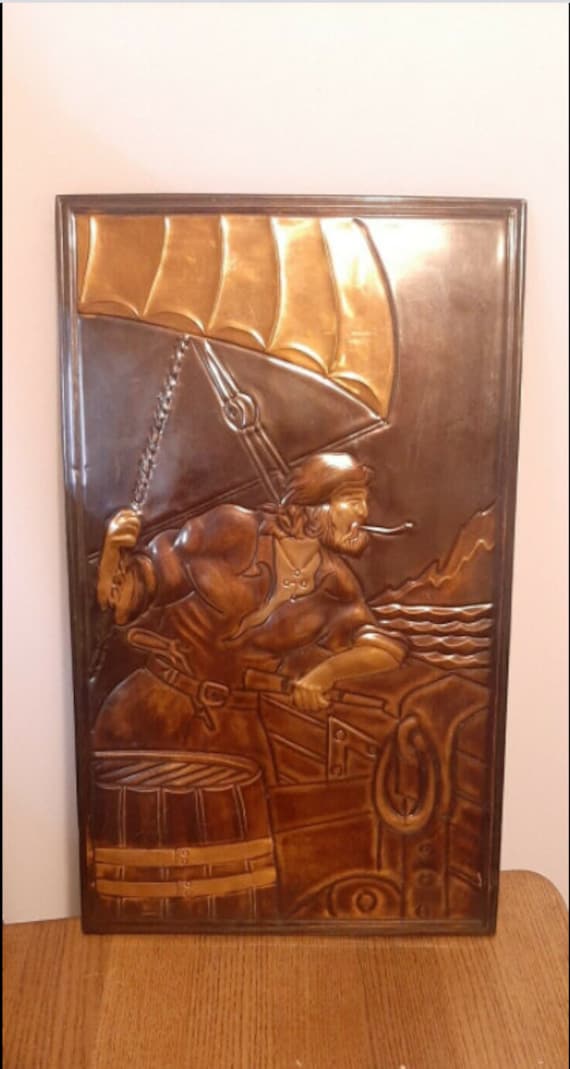 Vintage Antique Picture Chasing Copper Pirate of the Caribbean - Etsy