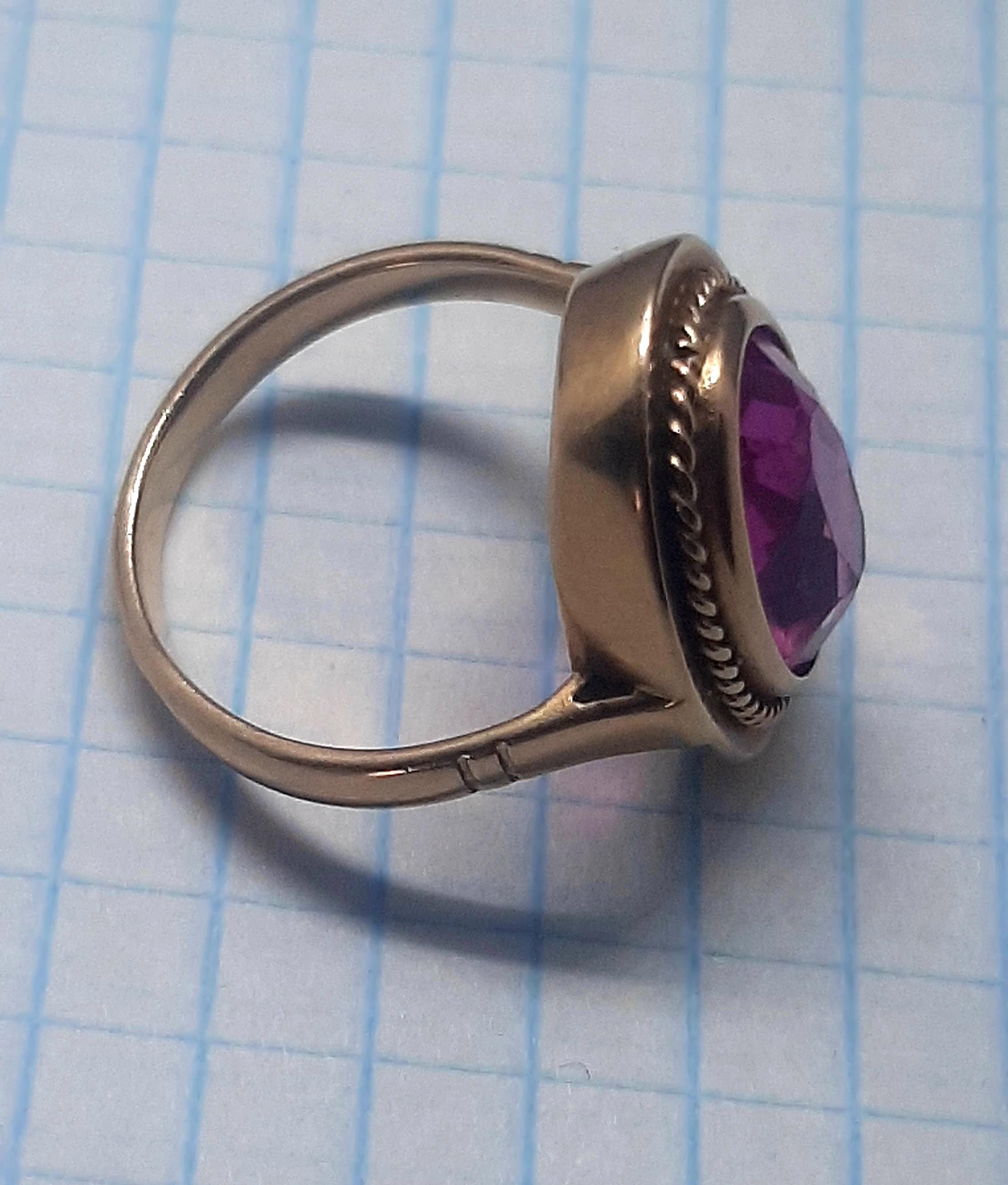 Vintage Soviet Russian 583,14k Solid Marquis Gold Ring With Karund Ussr ...
