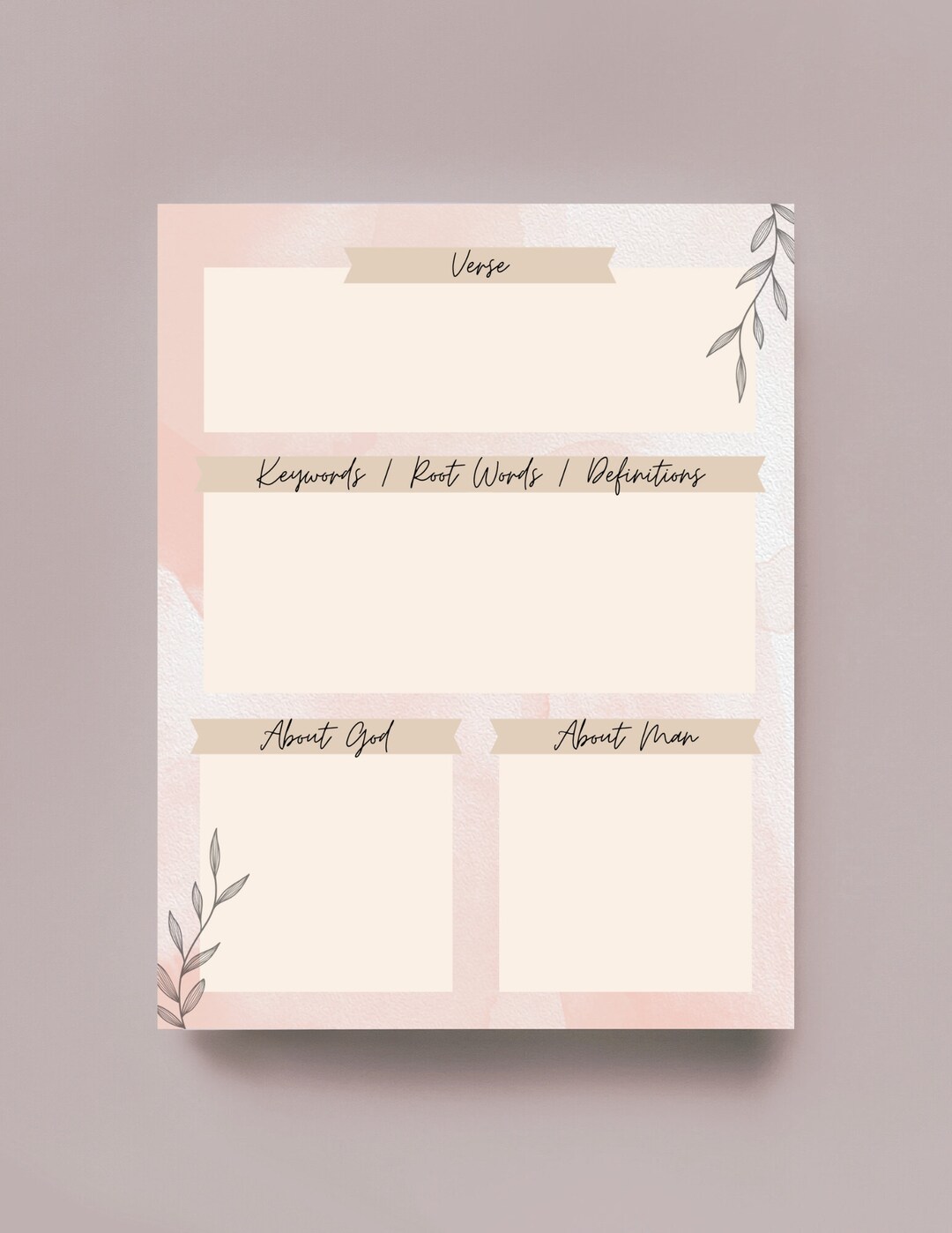 Simple Verse Mapping Template - Etsy