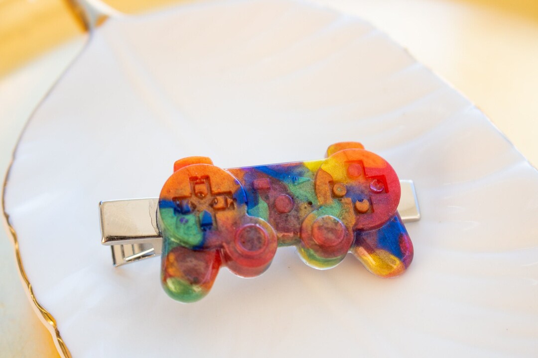 Rainbow Play Station Controller, Hair Clip, LGBTQ, Pride Flag, Pride ...