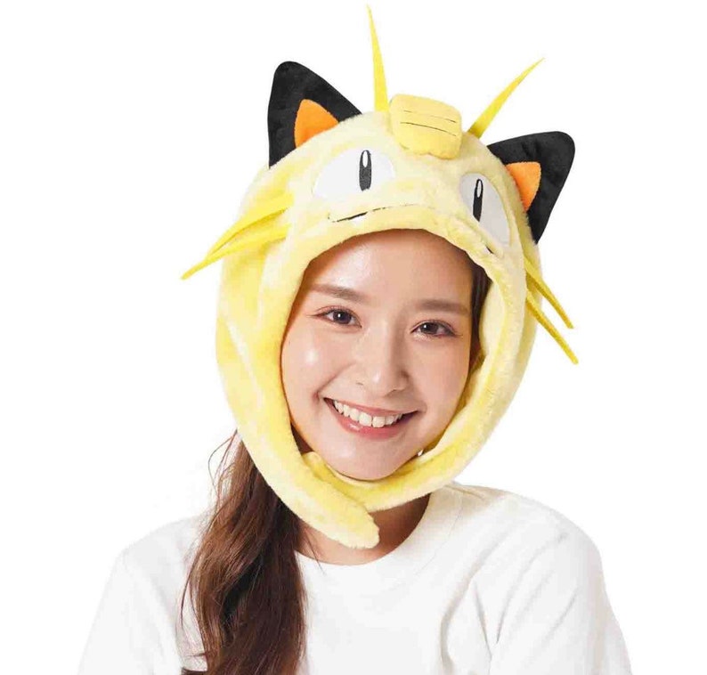 SAZAC Pokémon MEOWTH Cosplay Hat Fleece Costume Cap Adult Size - Etsy
