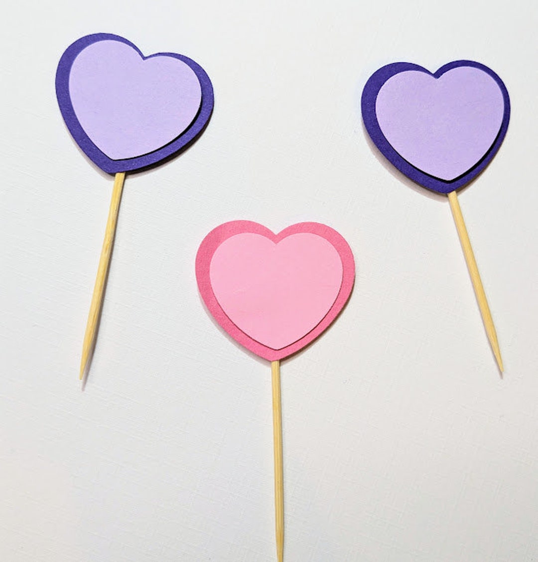 Heart Cupcake Toppers Heart Themed Toppers Heart Topper Cupcake Toppers ...