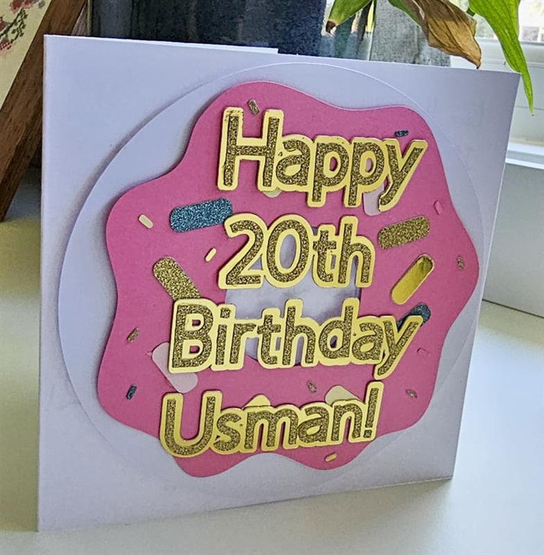 Doughnut Card Any Wording Card Customisable Card Personalised Card ...