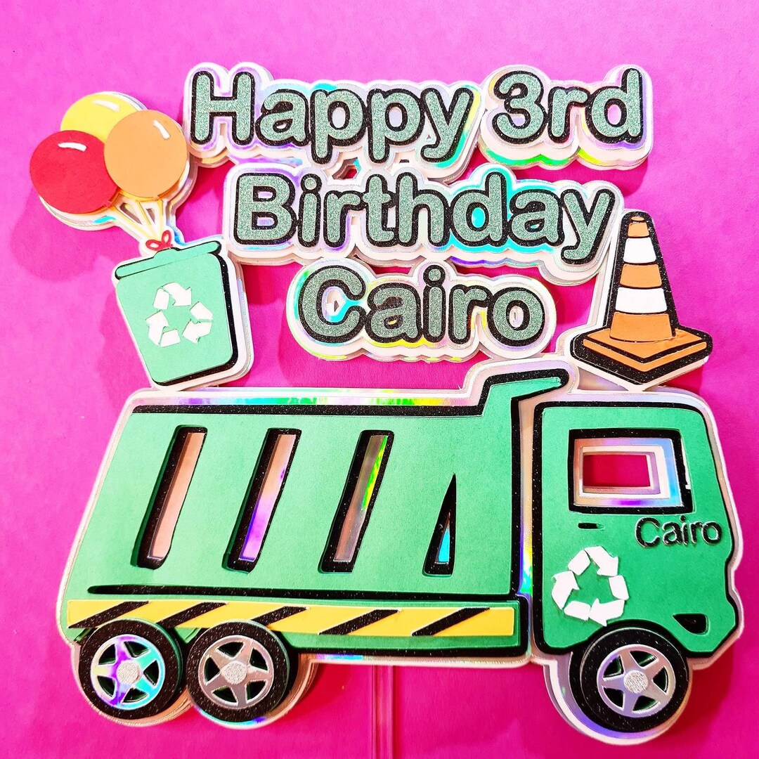 Bin Lorry Cake Topper Bin Themed Cake Topper Lorry Cake - Etsy
