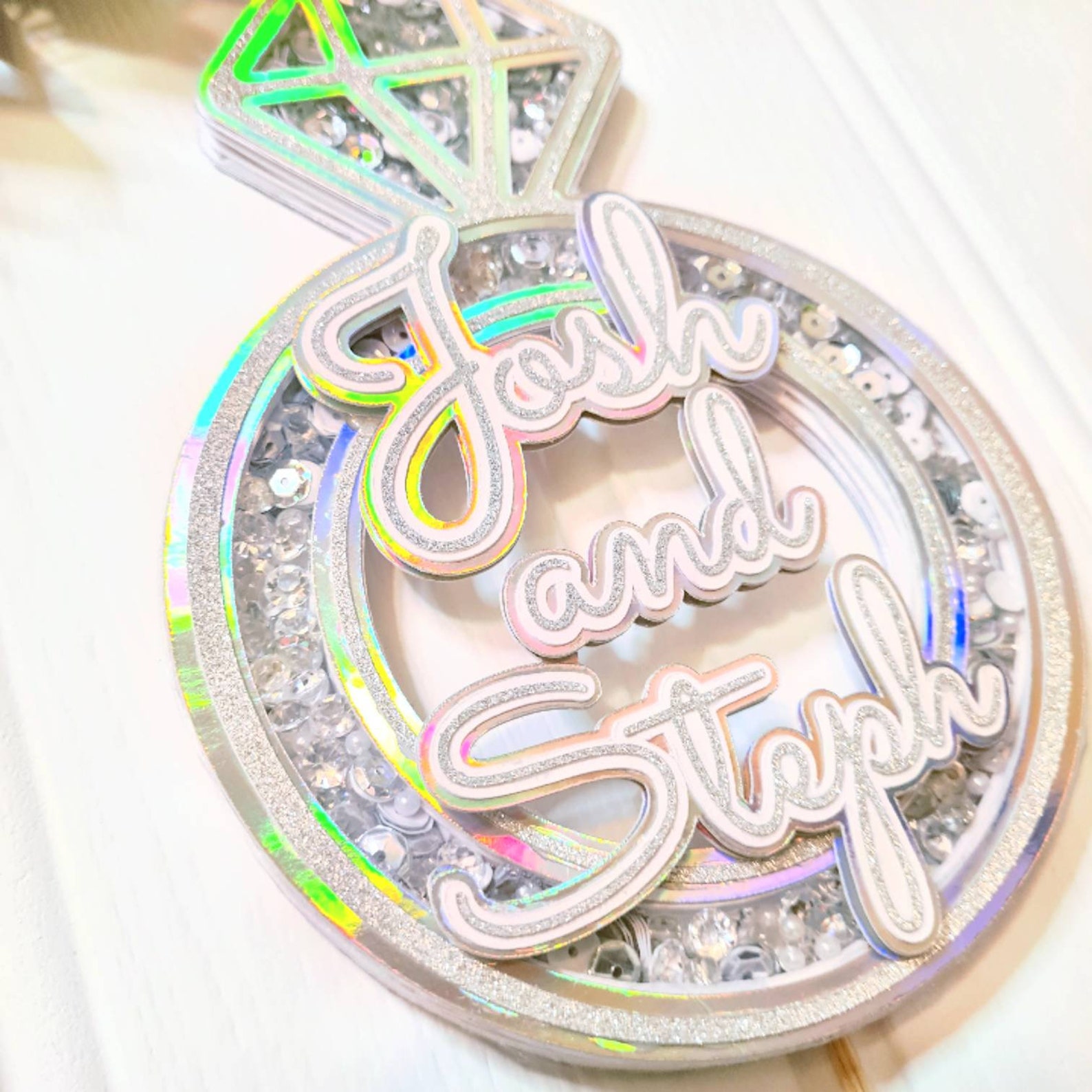 SVG Ring Shaker Topper Svg Engagement Cake Topper SVG Cake | Etsy