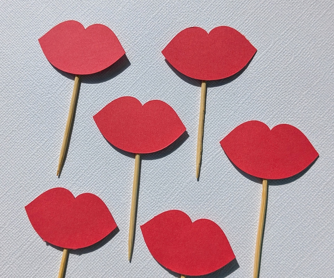 Lip Cupcake Topper Lip Themed Toppers Lip Cupcake Toppers Lip Themed ...