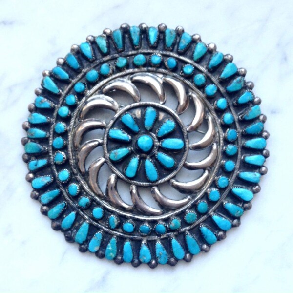Turquoise Brooch - Etsy