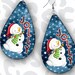Jolly Snowman Teardrop Earring PNG Sublimation Design - Christmas ...
