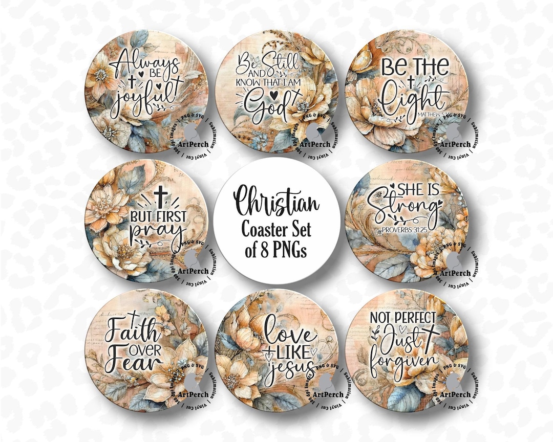 Christian Coaster PNG, Vintage Coaster Bundle, Victorian Floral ...