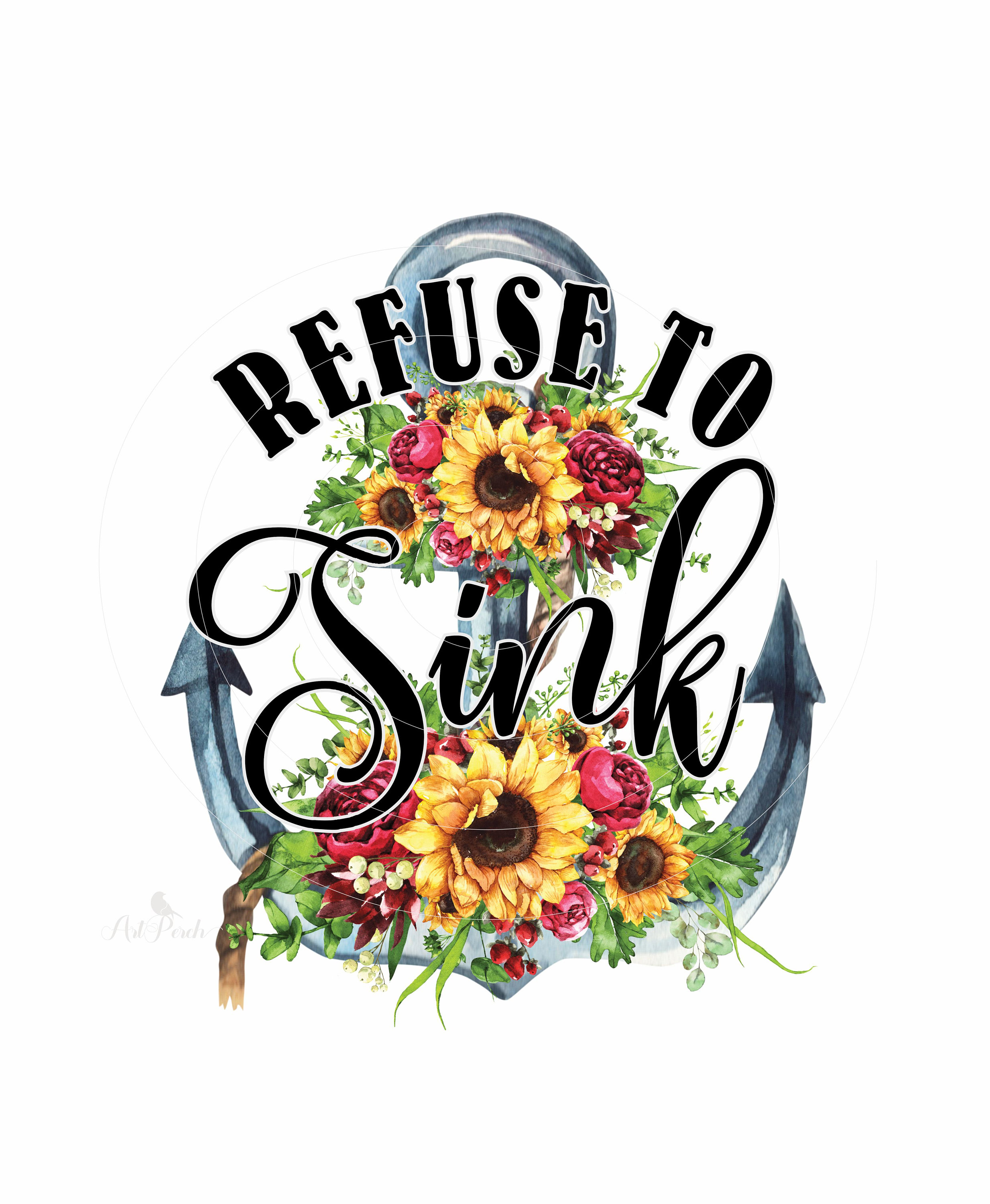 Anchor I Refuse To Sink Drawing