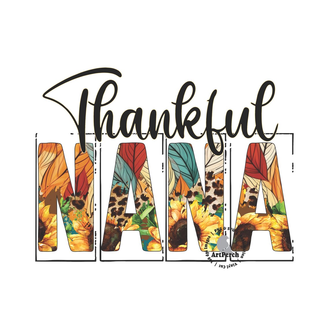 Thankful Nana PNG, Rustic Fall Sublimation Design, Thanksgiving Shirt ...