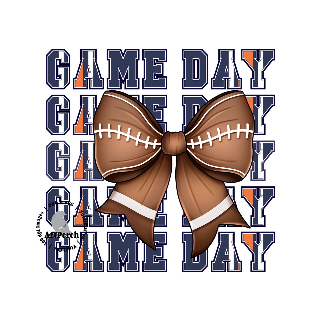 Game Day Shirt Design, Blue Orange Colors, Football PNG, Football Shirt ...