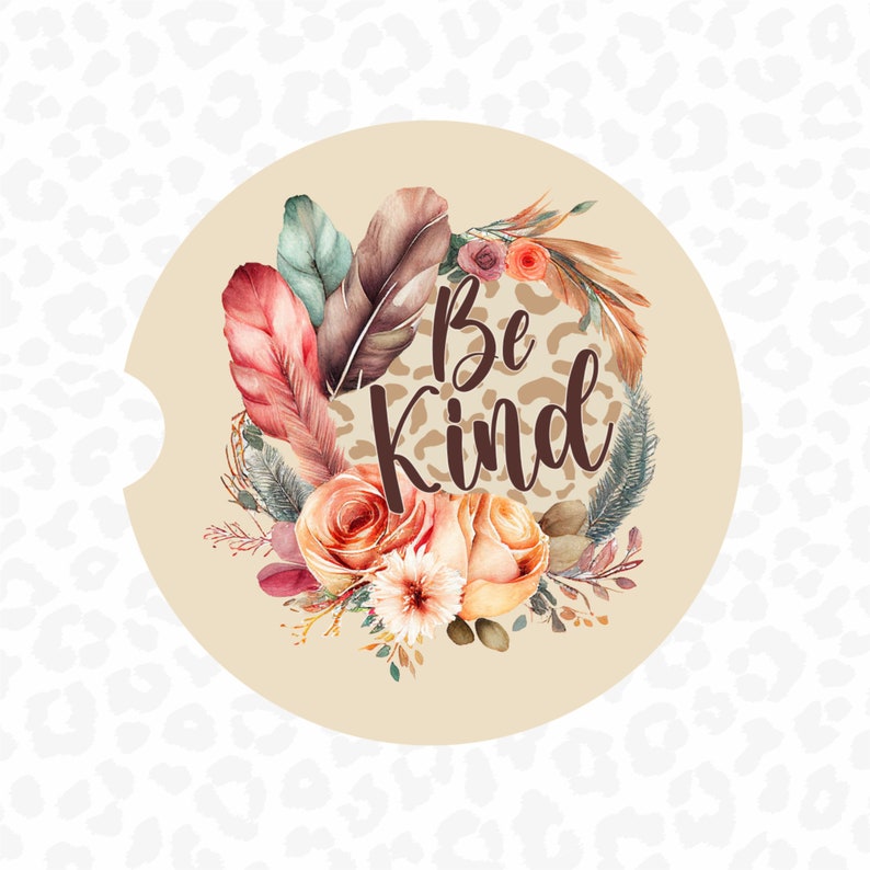 Be Kind Round PNG Set of 4 Coaster Pngs Sublimation Design - Etsy