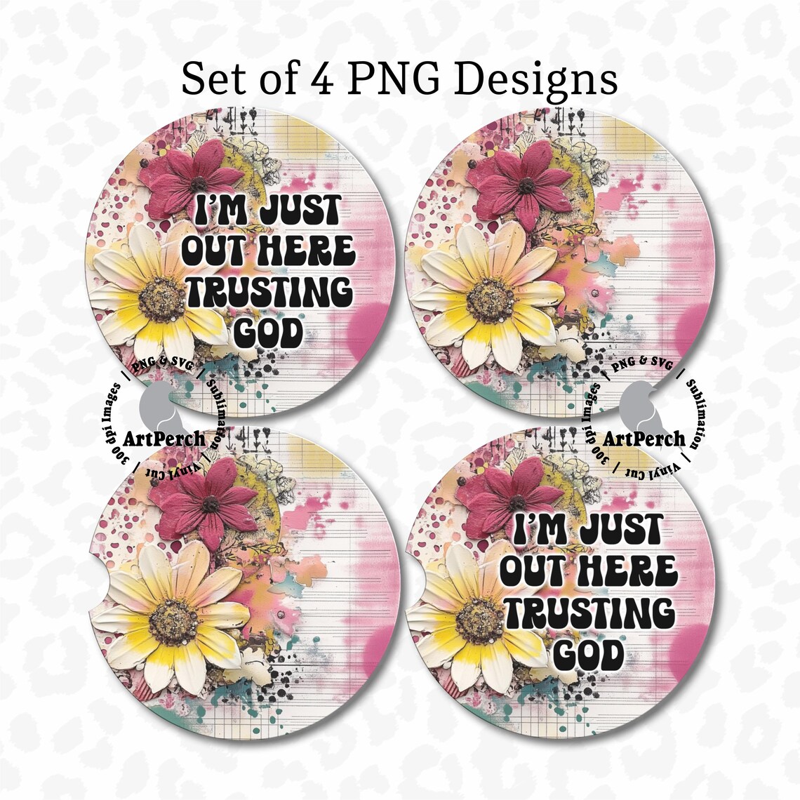 Trusting God Coaster PNG, 4 Coaster PNG, Christian Car Coaster PNG ...