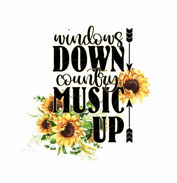 Windows Down Country Music up Sublimation PNG Design - Etsy