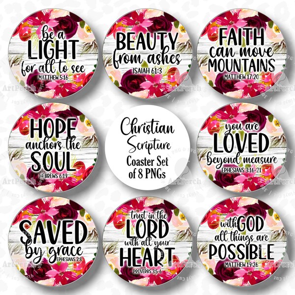 Bible Verse Coasters - Etsy