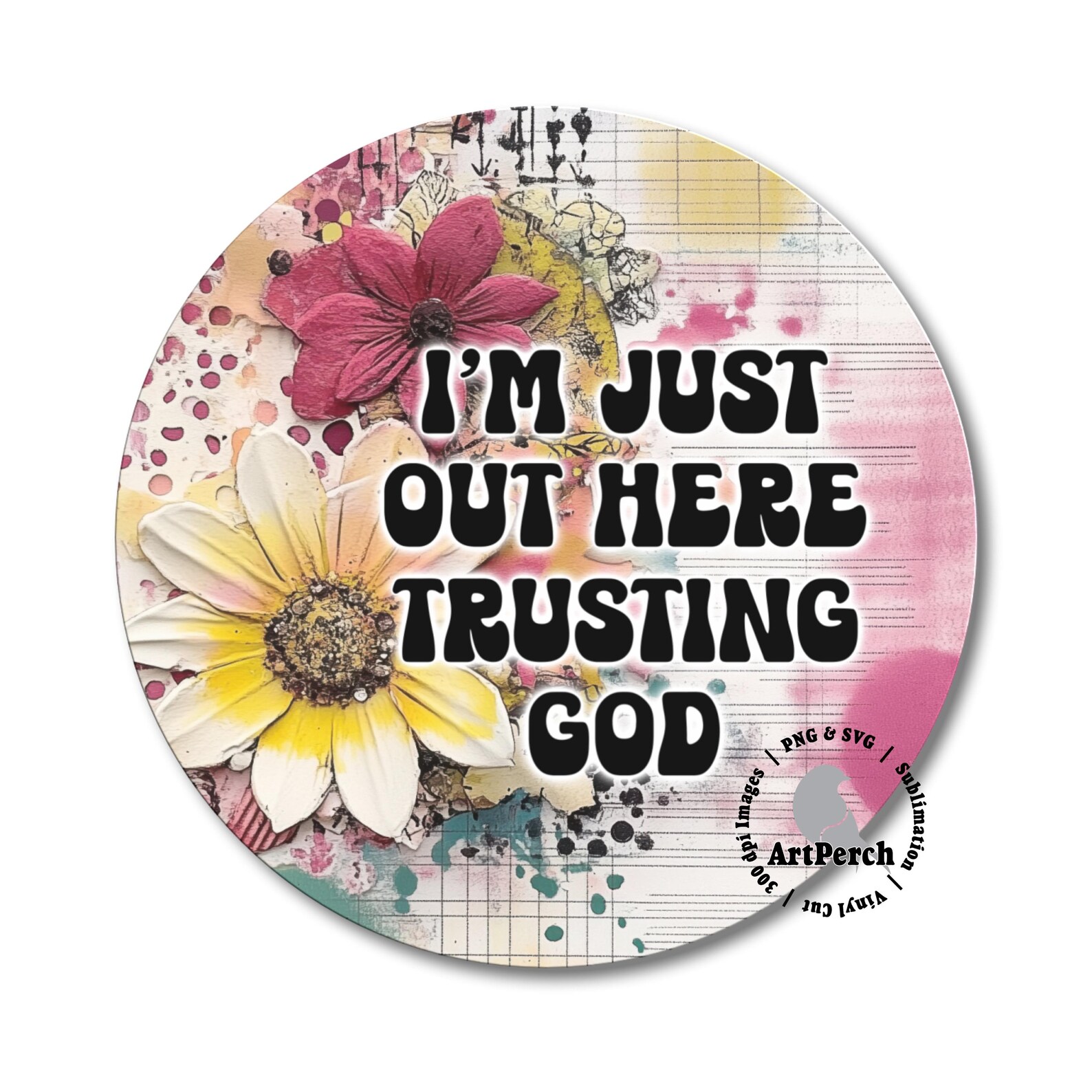 Trusting God Coaster PNG, 4 Coaster PNG, Christian Car Coaster PNG ...