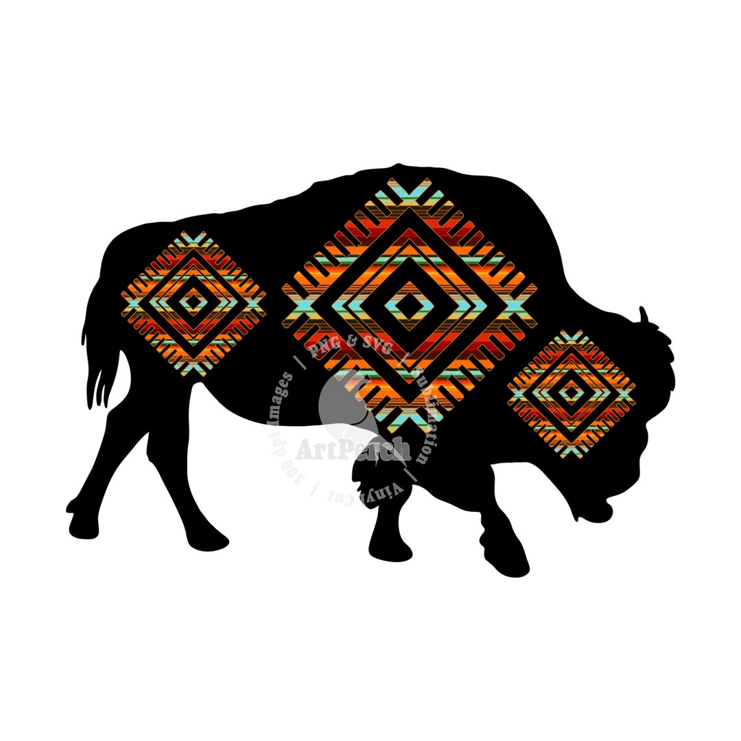Buffalo Shirt Design, Bison PNG, Aztec PNG, Western Shirt Design ...