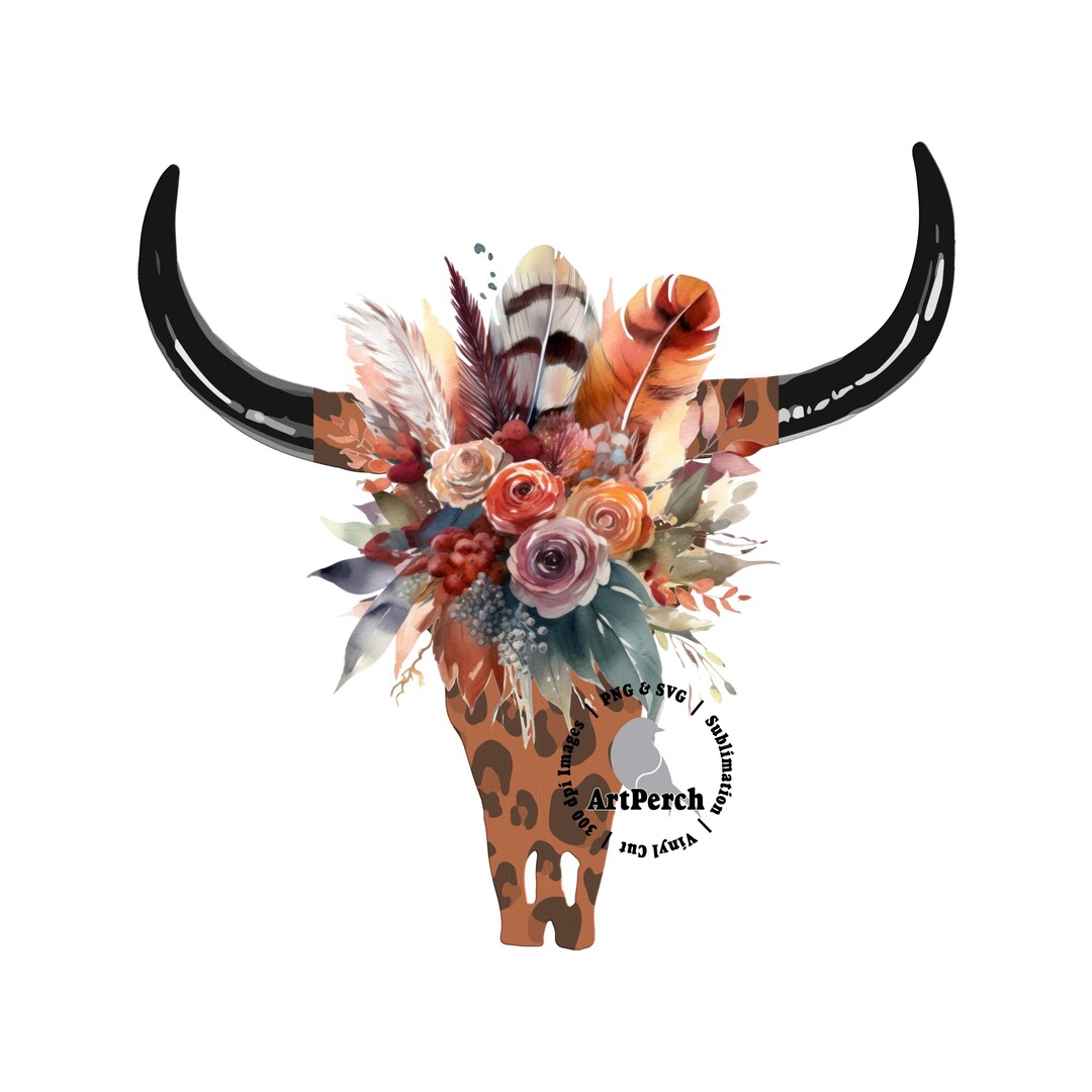 Boho Skull PNG, Fall Skull PNG, Western Fall PNG, Boho Shirt Design ...