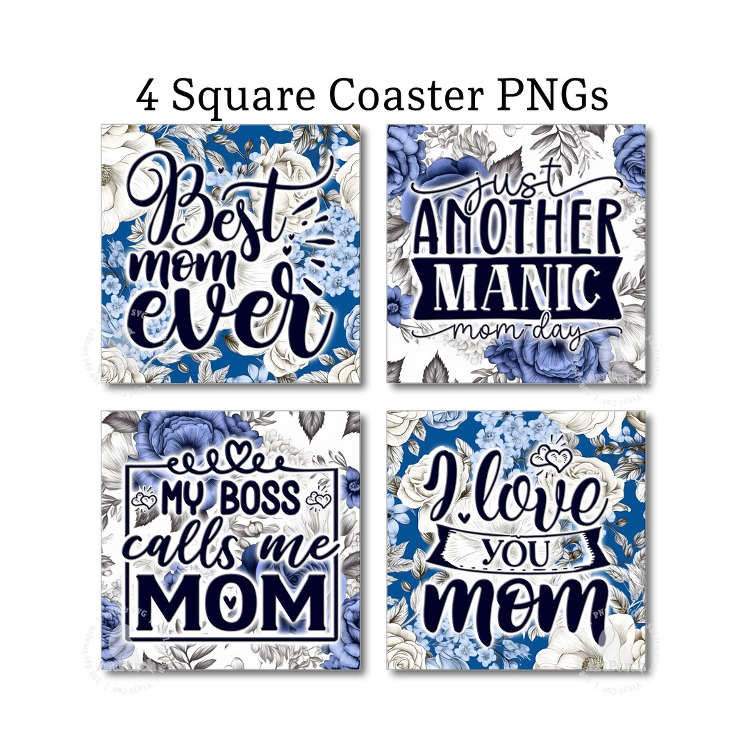 Mom Coaster PNG, Mother Square Coaster PNG, Keychain PNG, Charm Design ...