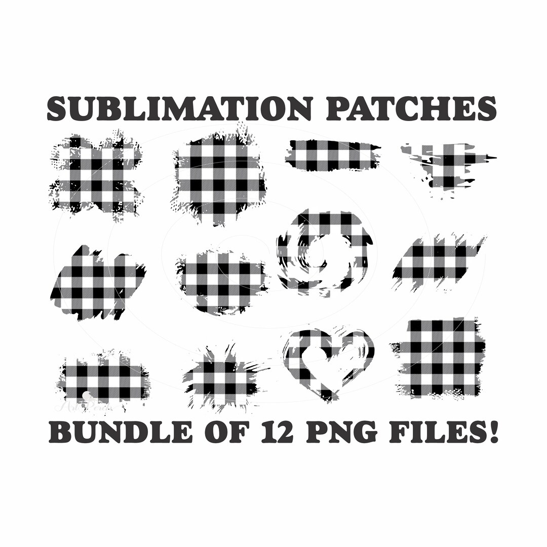 Buffalo Plaid Background PNG, Black White Plaid Patch, Buffalo Plaid ...