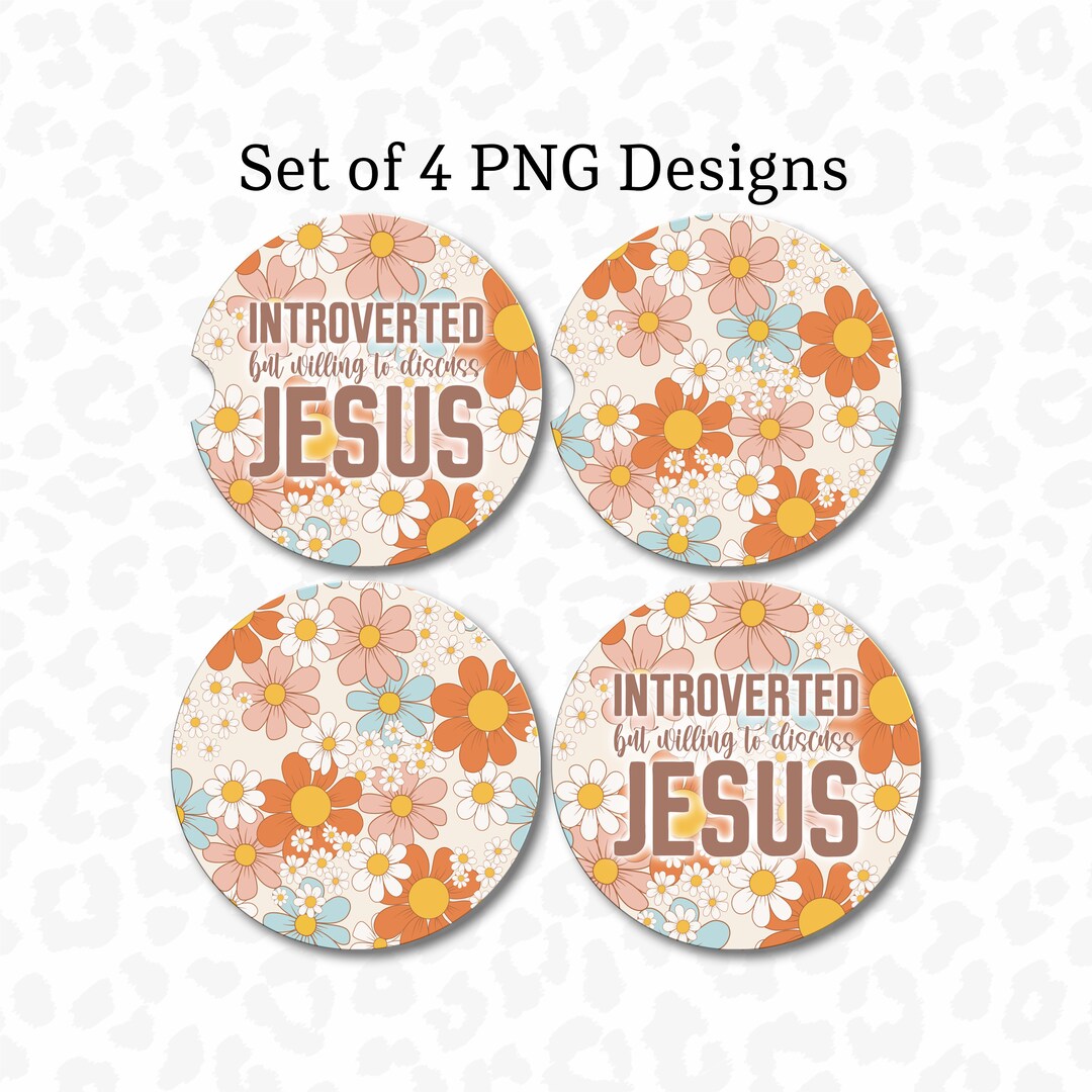 Retro Coaster Set of 4, Introverted but Willing to Discuss Jesus ...