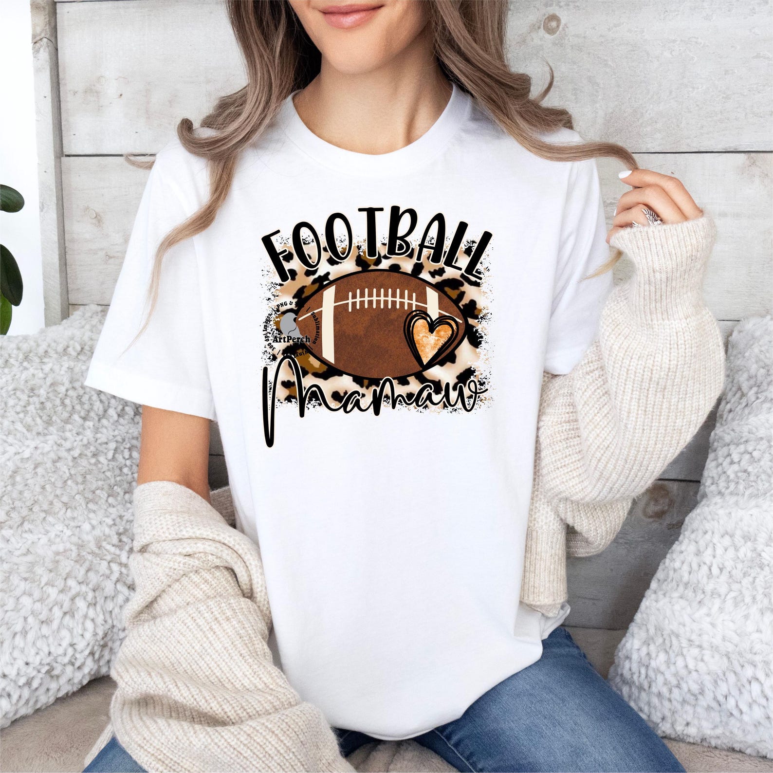 Football Mamaw PNG, Mamaw Shirt Design, Leopard Print, Mamaw PNG ...