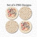 Be Kind Round PNG, Set of 4 Coaster Pngs, Sublimation Design, Boho ...