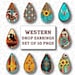 Drop Earring PNG Western Earring Sublimation Design Bundle - Etsy