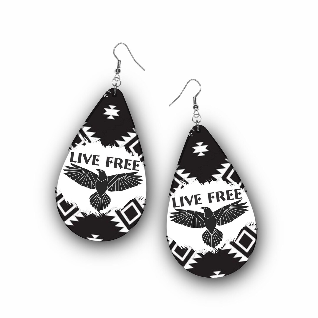 Eagle Earring PNG, Aztec Earring PNG, Live Free Earring Design, Western ...