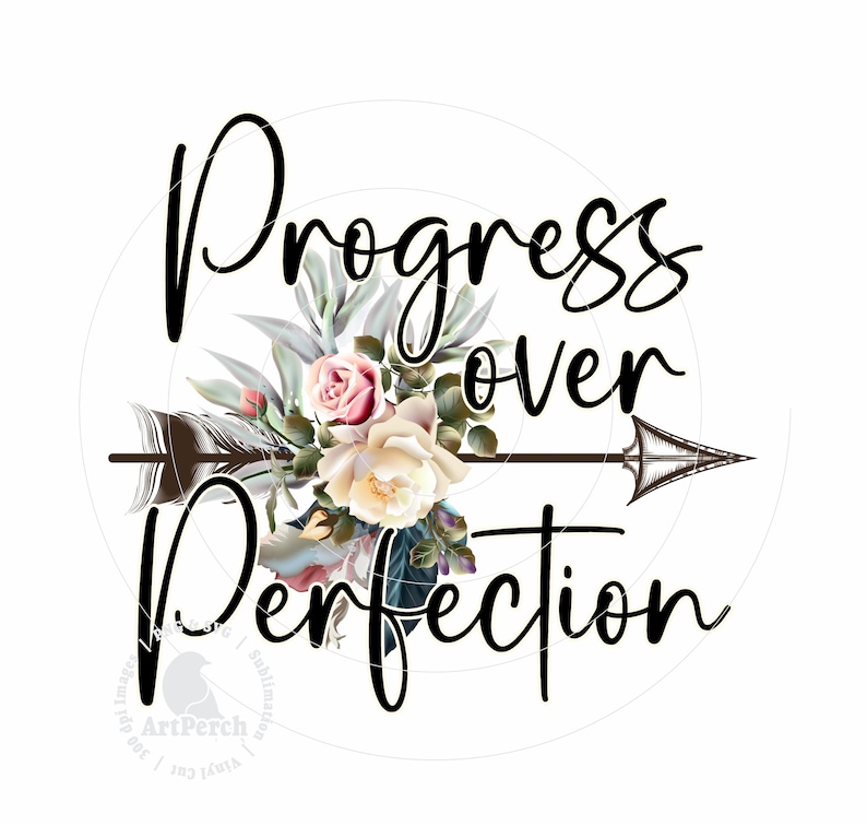 Progress Over Perfection Sublimation PNG Design Boho Floral - Etsy