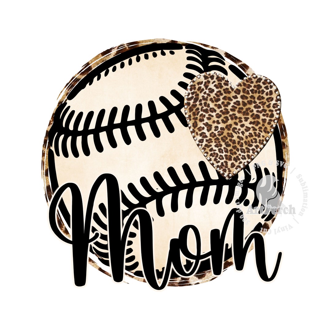 Baseball Mom PNG, Baseball Shirt Design, Leopard Print, Baseball Heart ...