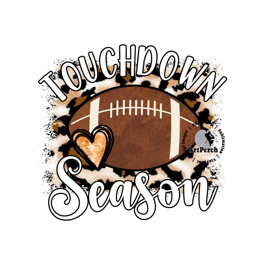 Football Shirt Design, Touchdown Season PNG, White Lettering, Fall ...