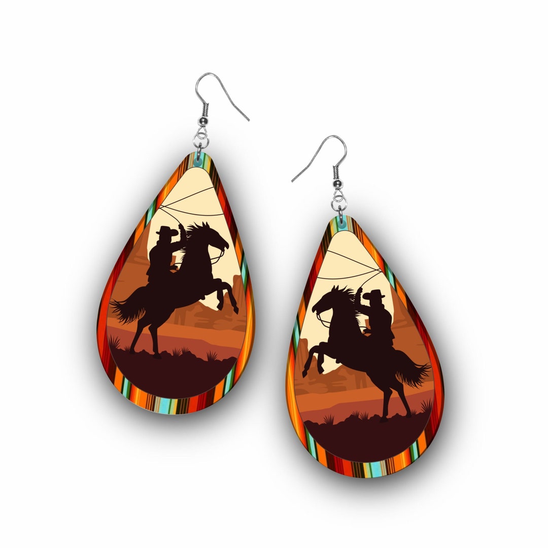 Cowboy Earring PNG, Western Earring PNG, Drop Earring PNG, Serape ...