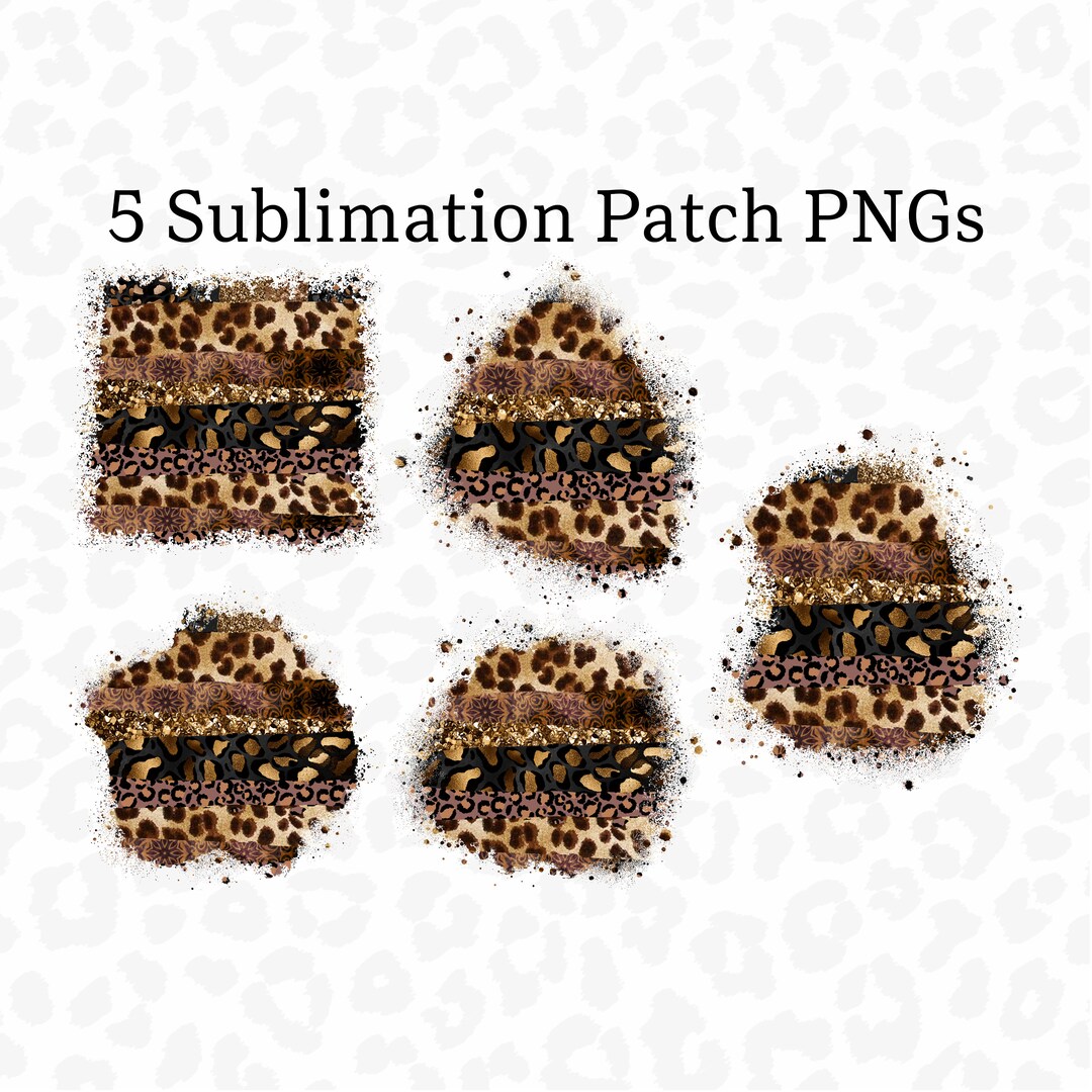 Patch PNG, Animal Print, Gold Glitter, Patch Shirt Design, Sublimation ...