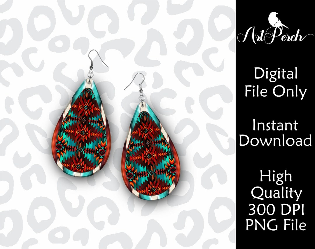Earring PNG Drop Earring Design Southwest Aztec Earring - Etsy