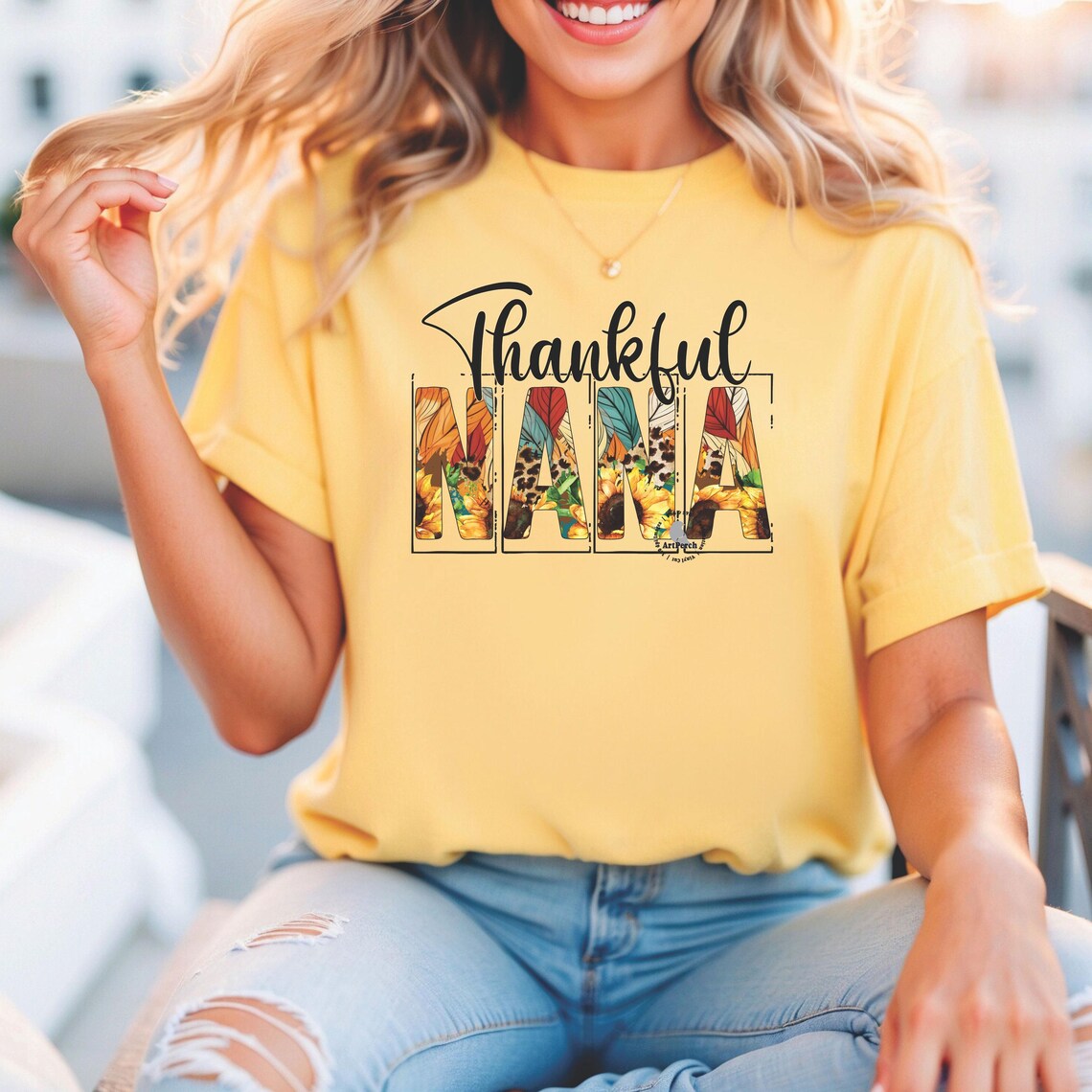 Thankful Nana PNG, Rustic Fall Sublimation Design, Thanksgiving Shirt ...