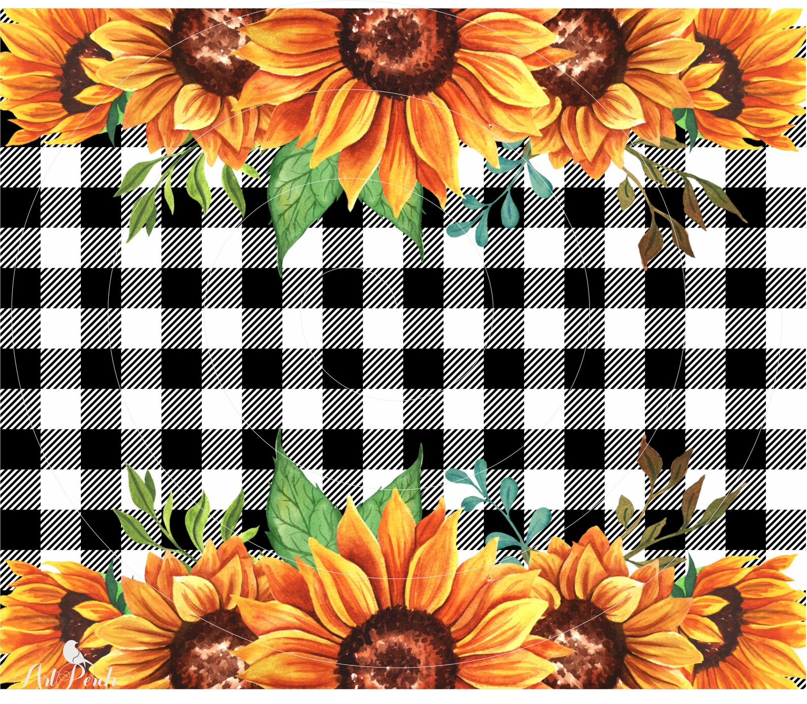 Buffalo Plaid Orange Sunflowers 20 Oz Skinny Tumbler PNG - Etsy