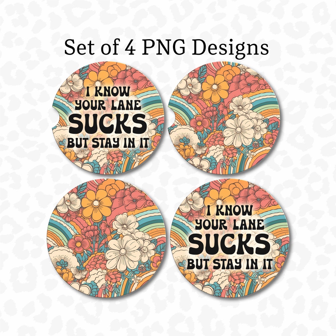 Sarcastic Coaster PNG, Set of 4 Pngs, Sublimation Design, Retro Car ...